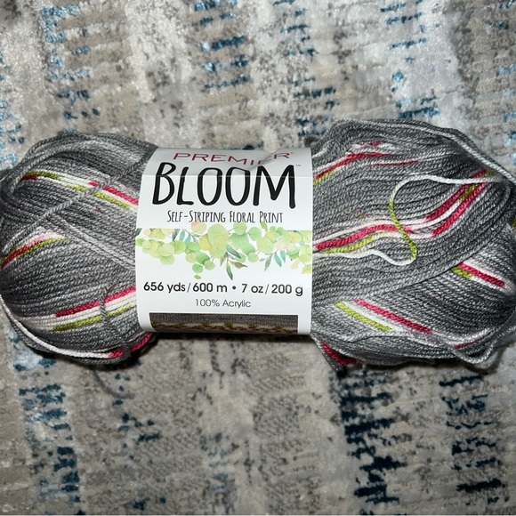 Premier | Other | Premier Bloom Self Patterning Floral Yarn Pewter Rose ...